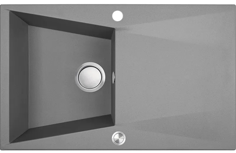 Laveo Grenada, 1-komorový granitový dřez 780x480x204 mm, šedá, LAV-SBG_511T