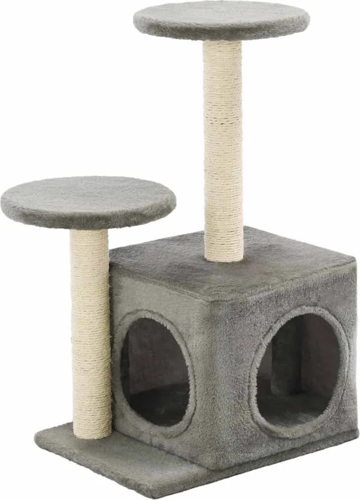 Škrabadlo pro kočky se sisalovými sloupky 60 cm šedé 170517