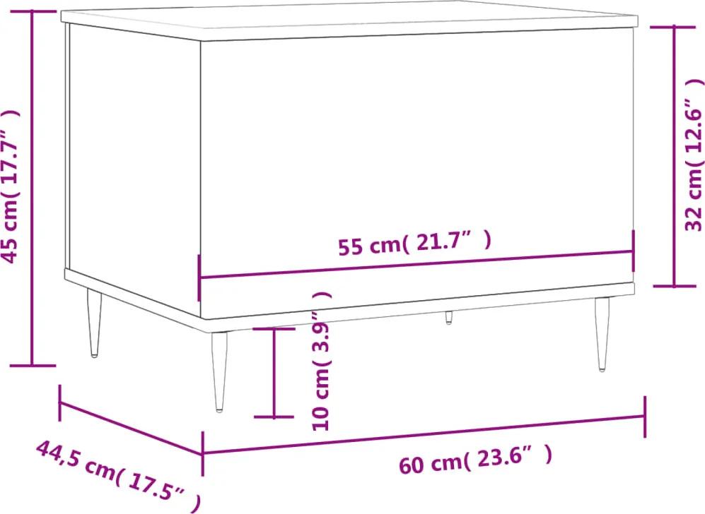 vidaXL Konferenční stolek 60x44,5x45 cm kompozitní dřevo [830943] Barva: Betonová šedá