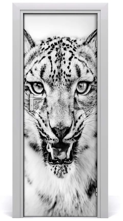 Samolepící fototapeta na dveře Sněžný leopard 75x205 cm