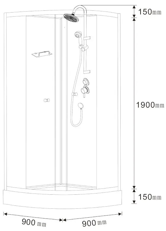 BPS-koupelny Sprchový box HYD-SB R313B 90x90 cm