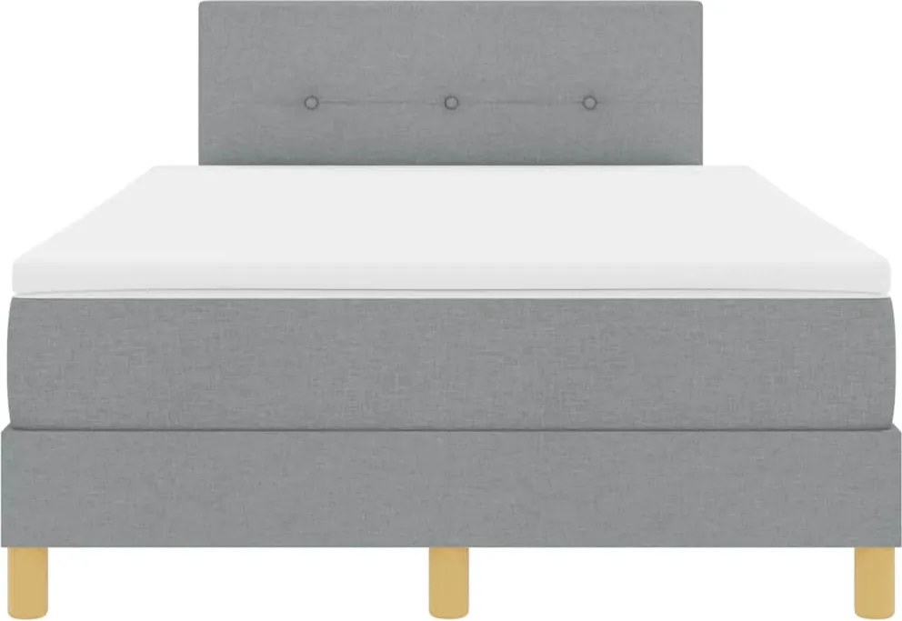 Postel s boxspringem s čelo Světle šedá 120 x 190 cm textil 3338902
