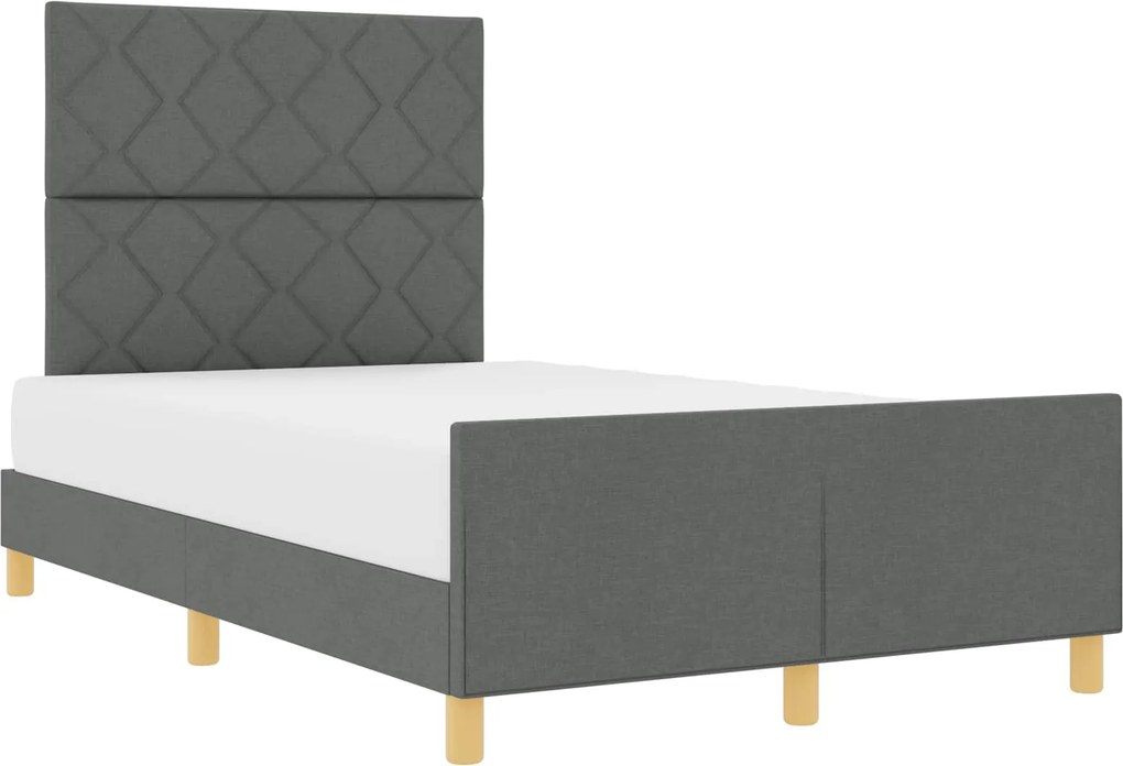 Rám postele s čelo Tmavě šedá 120 x 200 cm textil 3344796