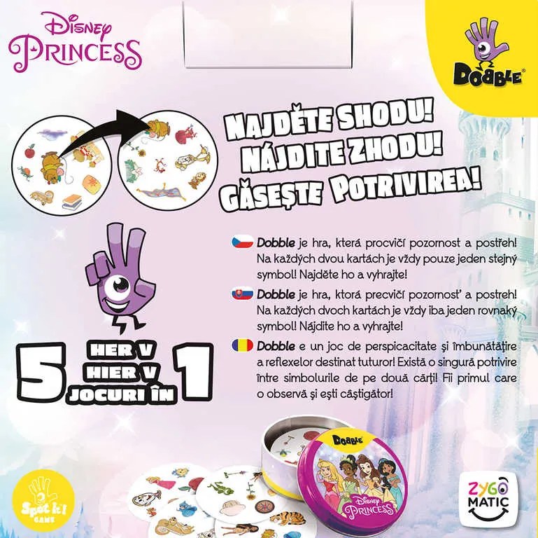 ASMODEE Hra postřehová Dobble Princezny Disney *SPOLEČENSKÉ HRY* asdobdp07cs