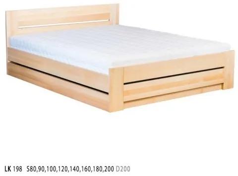 Drewmax Dřevěná postel 140x200 BOX buk LK198 gray   kovový rošt
