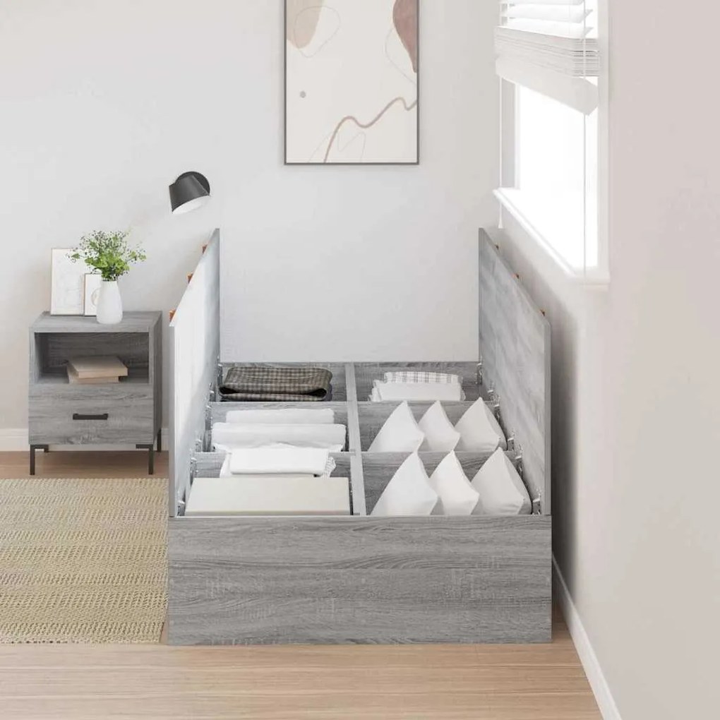 Rám postele s úložným prostorem Šedá Sonoma 90 x 190 cm 3335410