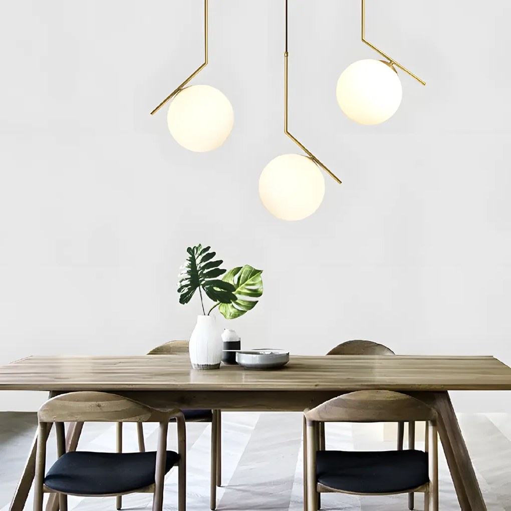 Toolight Toolight, stropní lampa skleněná koule z bílého zlata 1xE27, G106-1W, zlatá-bílá, OSW-09731