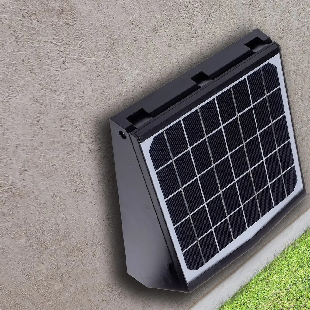 Exteriérové solární nástěnné LED svítidlo Solar, 1x LED 15w, černá, pohybový senzor, ovladač
