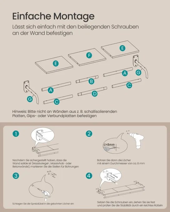 Nástěnný věšák s policí HSR135B01