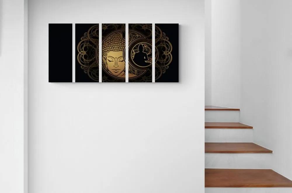 5-dílný obraz harmonická síla Buddhy - 100x50 cm