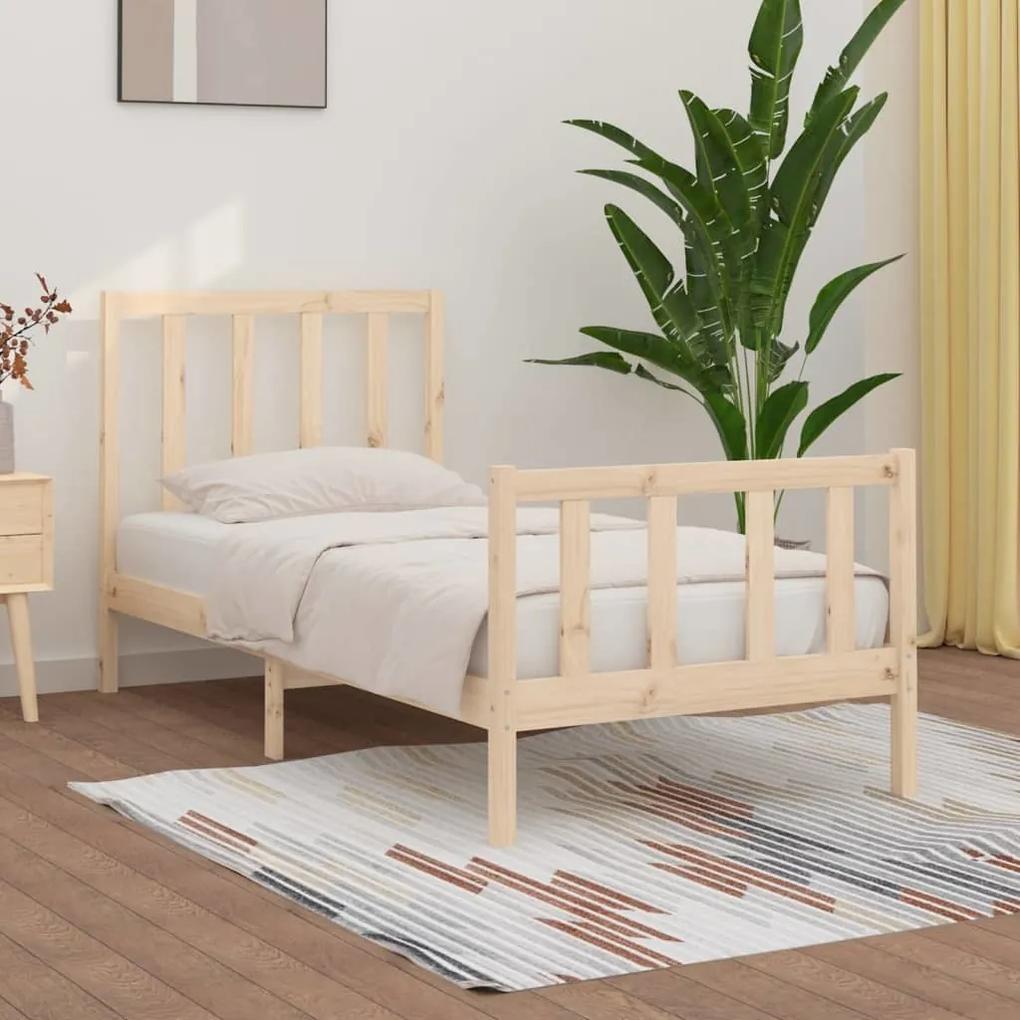 vidaXL Rám postele masivní borovice 90 x 190 cm Single [3105191] Barva: Bílá