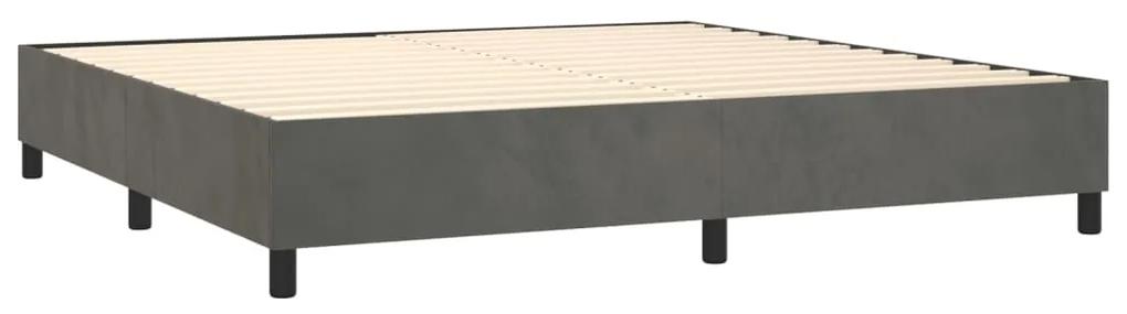 Box spring postel s matrací tmavě šedá 200x200 cm samet,  3132880