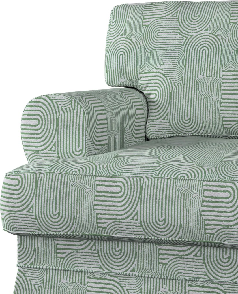 Potah na křeslo IKEA Ekeskog barva zelená látka pletený vzor, vzorované