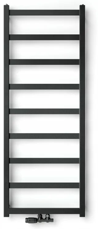 Regnis DEX, topné těleso 530x990mm se středovým připojením 50mm, 498W, černá matná, DEX100/50/D5/BLACK