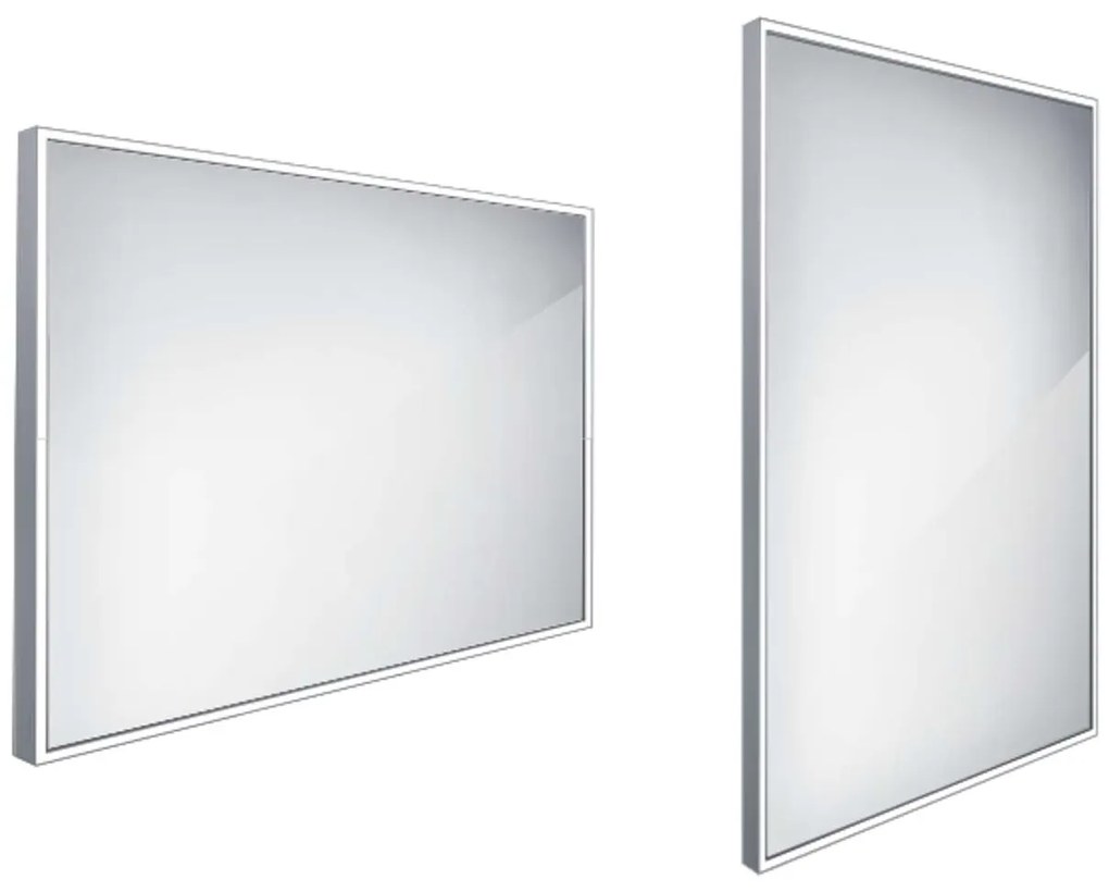 Nimco - Zrcadlo s LED osvětlením, 100x70 cm, hliník ZP 13004