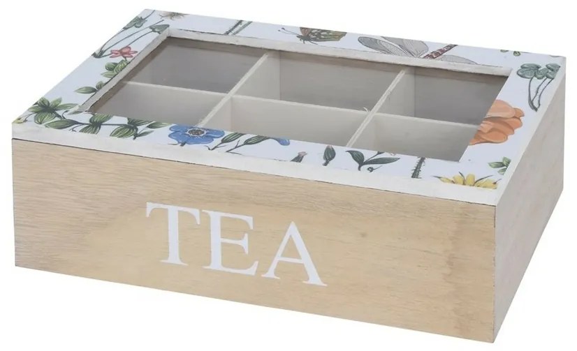 Box na čajové sáčky Květina, bílá