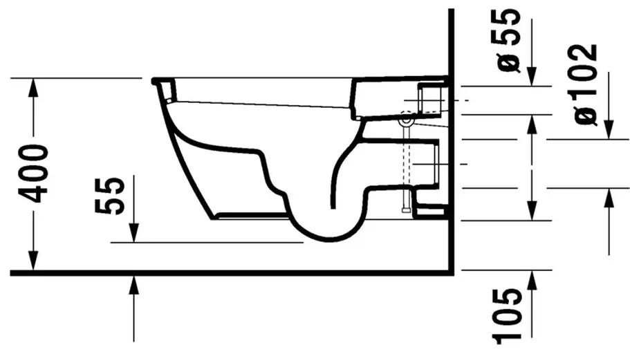 Duravit Darling New - Závěsné WC, 37 x 62 cm, bílé 2544090000