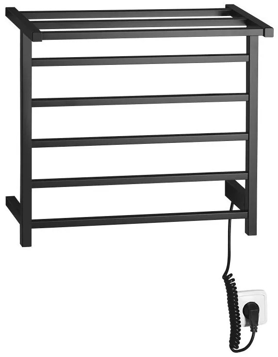 Sapho, ELZOR Elektrický sušák ručníků 500x470mm, 60W, černá matná, EB510