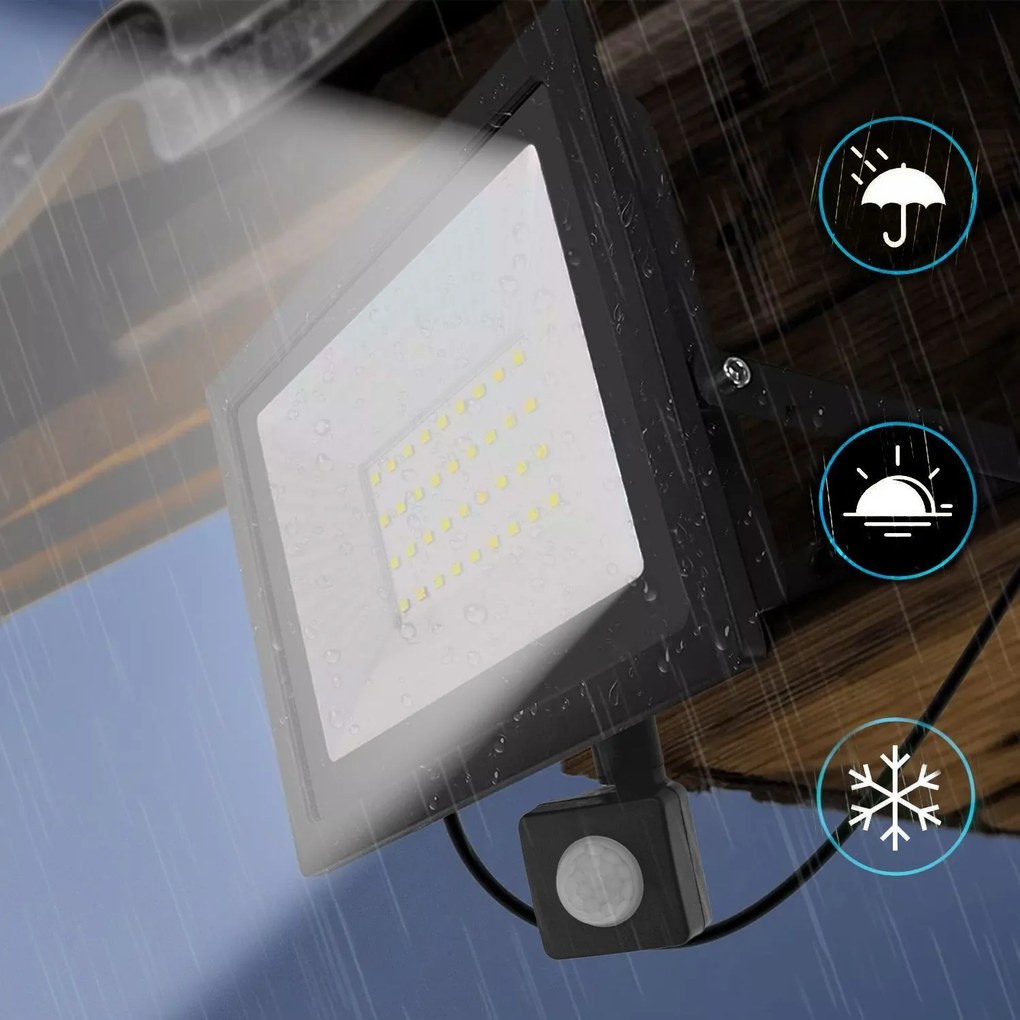Toolight LED reflektor s pohybovým čidlem 50W RSL008-50NS