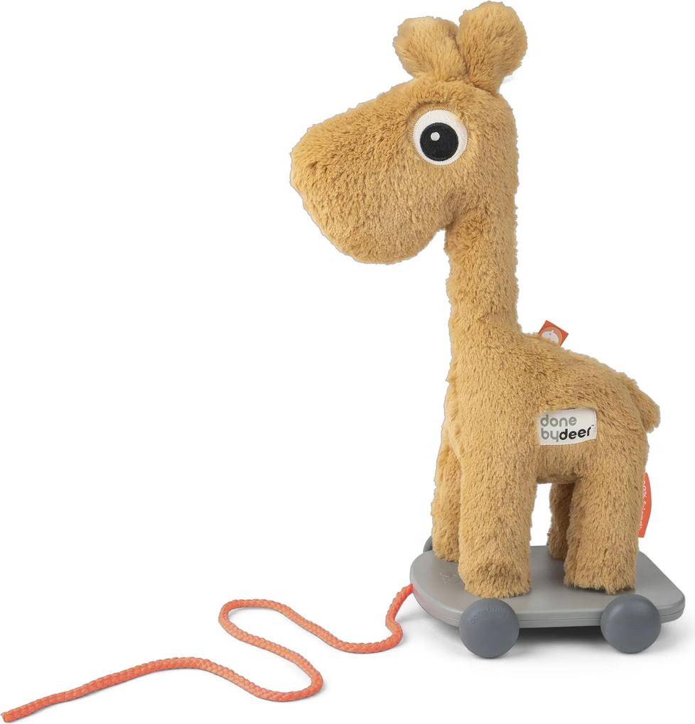 Plyšová hračka na provázku Raffi žirafa hořčičně žlutá
