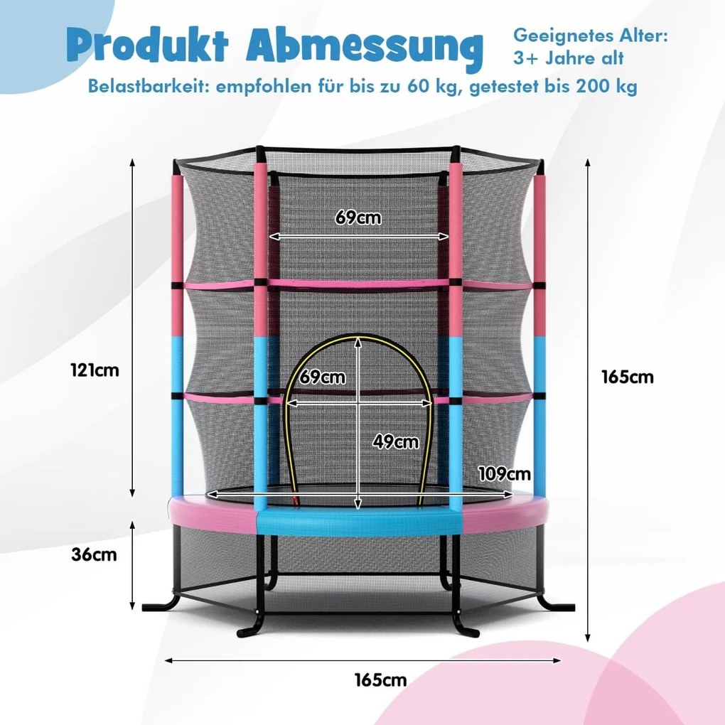 Costway Zahradní trampolína Ø165 cm s ochrannou sítí trampolína