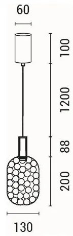 LED Lustr na lanku PERFORATO LED/6,3W/230V 3000K zlatá pr. 13 cm