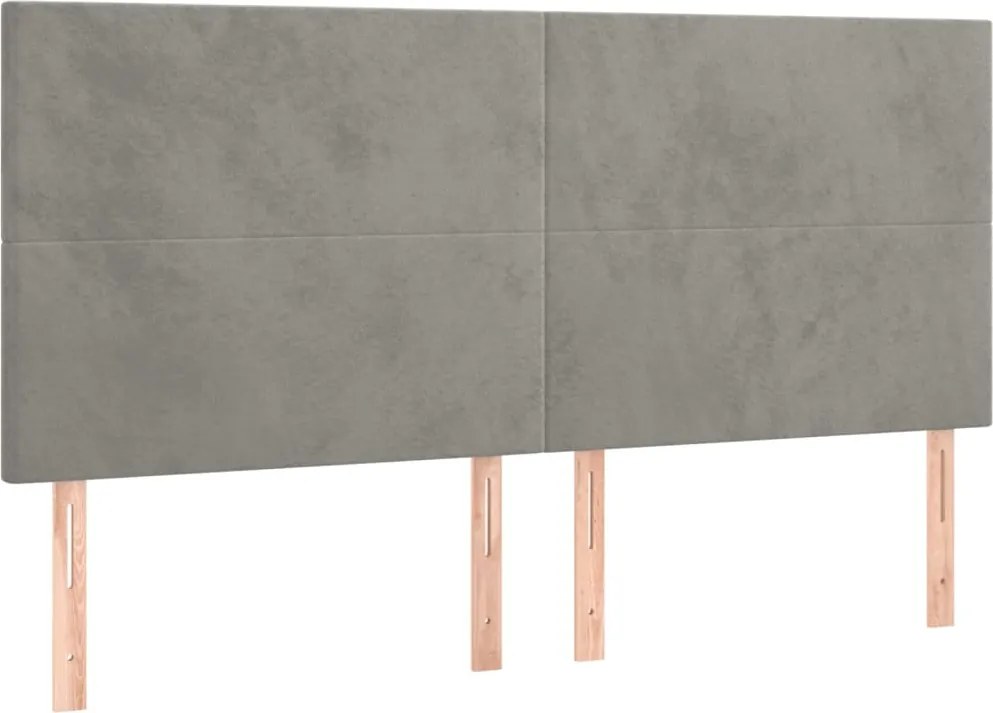 Box spring postel s matrací světle šedá 200x200 cm samet 3137743