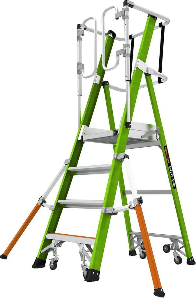 Little Giant - Pojízdný plošinový žebřík s klecí Safety Cage 2.0 model: 4, počet schodů: 4/112 cm