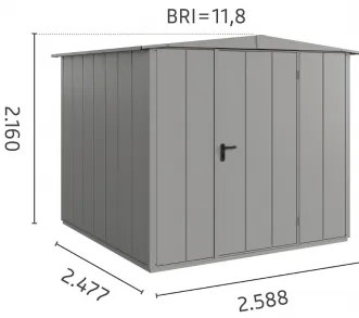 Zahradní domek BERRY na nářadí Hörmann Barva: 1-křídlové, Varianta: RAL 5014 Holubí modrá