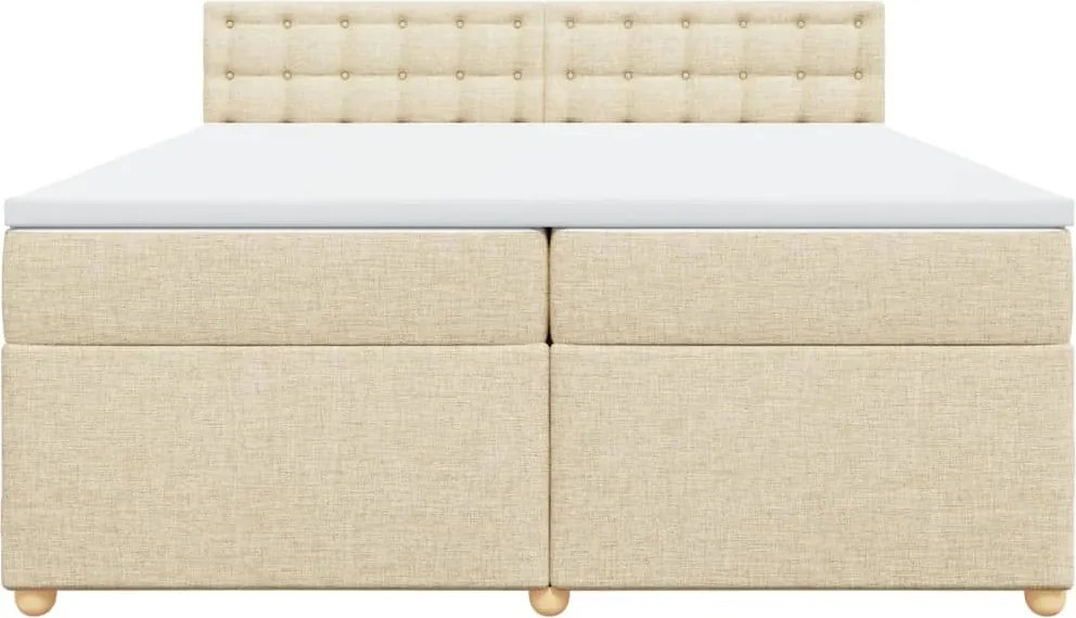 Box spring postel s matrací krémová 200x200 cm textil 3286806