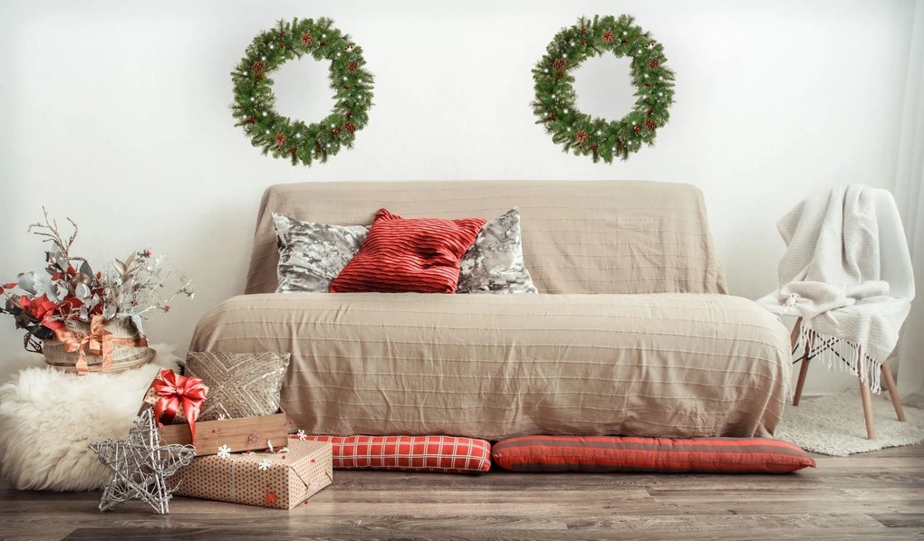 Tutumi - Vánoční věnec kulatý LED 60cm 311427, CHR-06524