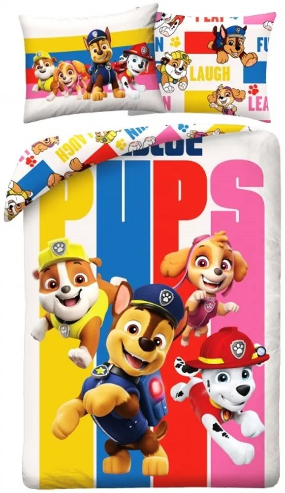Bavlněné ložní povlečení Tlapková patrola - Paw Patrol - motiv Rescue Pups - 100% bavlna - 70 x 90 cm + 140 x 200 cm