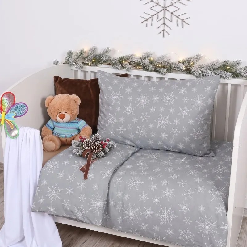 Vánoční povlečení Aurelia šedé EMI, Dětský set 90x130 + 45x65