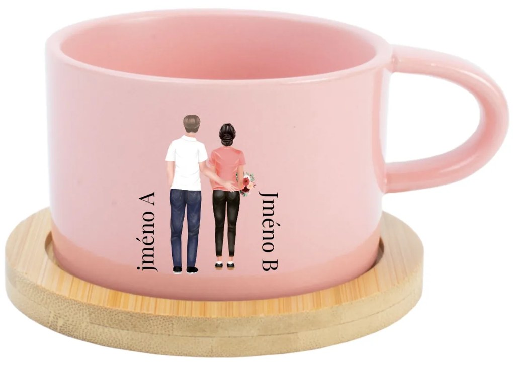 Personalizovaný keramický hrníček Makronka s párem