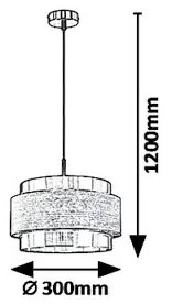 Rabalux 5383 - Lustr na lanku BASIL 1xE27/40W/230V