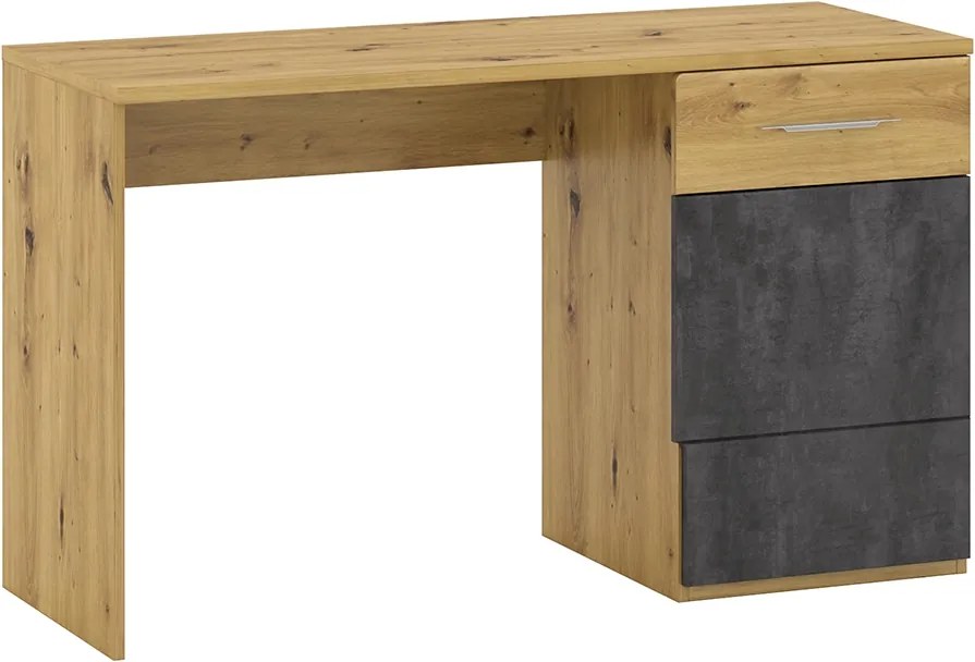 PC stůl P2, dub artisan/šedý beton, ERIDAN