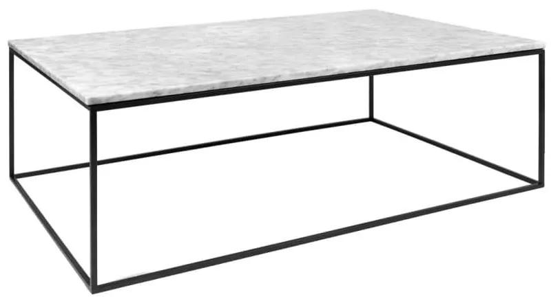 Konferenční stolek Amaro, černá podnož, bílý mramor
