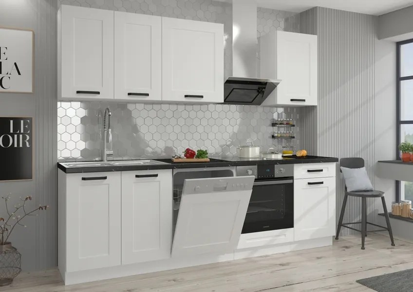 Kuchyňská skříňka LUNA 60 D GAZ BB korpus: bílá, barva dvířek: světle šedá CLAY