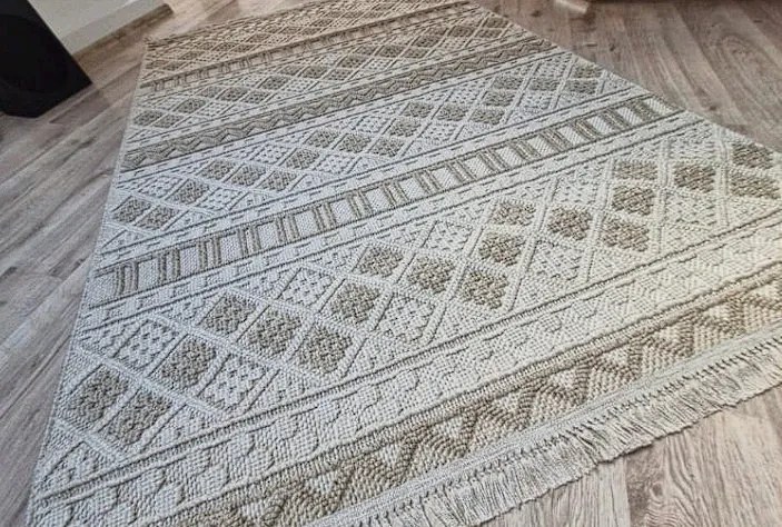 HU Moderní béžový koberec Boho 086-B Rozměr: 60x100 cm