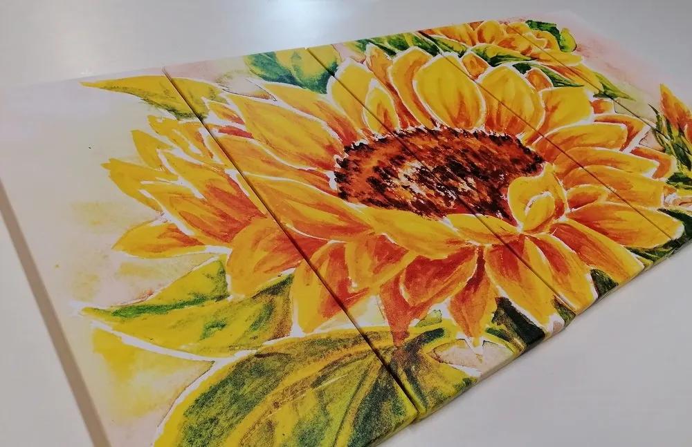 5-dílný obraz nádherná slunečnice - 200x100 cm
