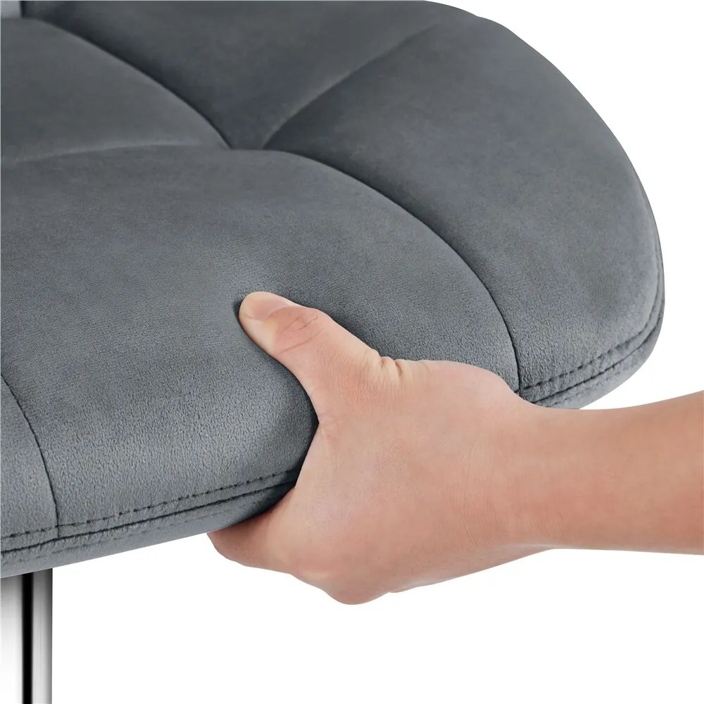 Sada 2 ks – Barová židle – tmavě šedá, 44 cm (šířka) × 50,5 cm (hloubka) × 89 cm – 111 cm (výška) (266864289937)