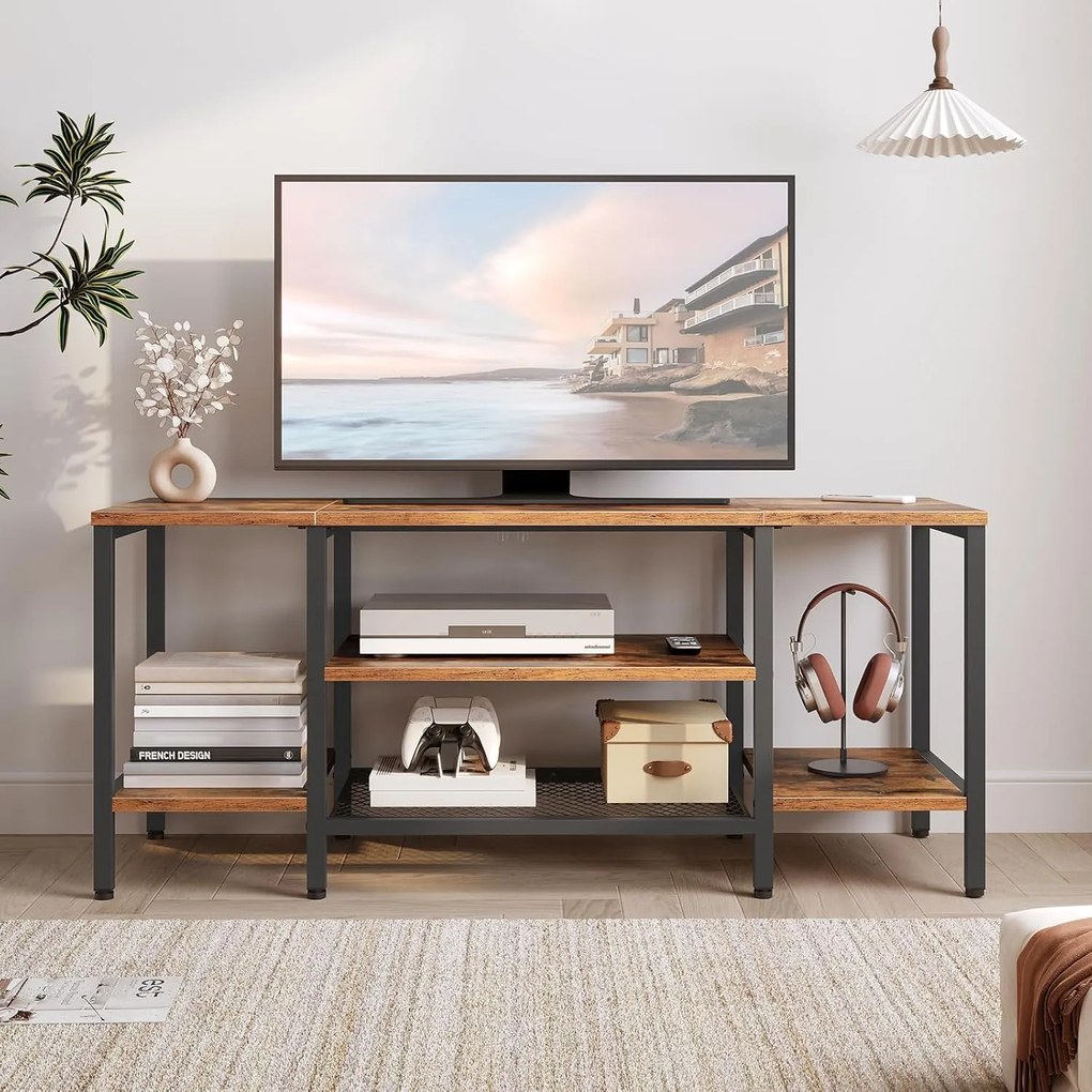 TV stolek Vasagle Werry 120 cm černý/hnědý