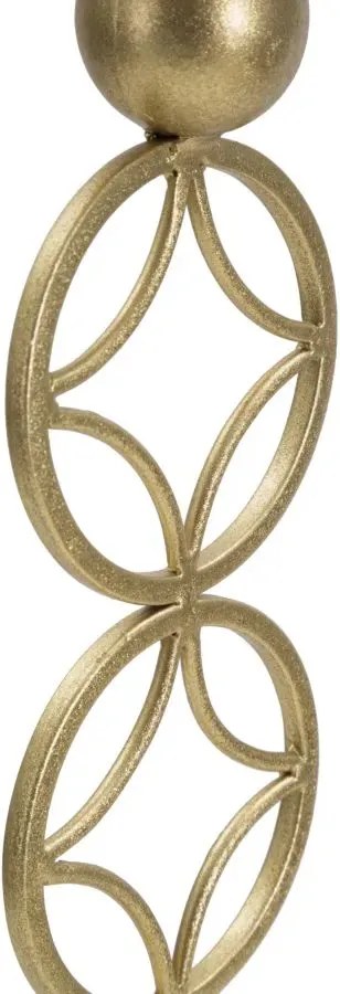 Kovový svícen Star 32 cm zlatý/mramor