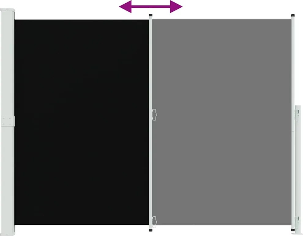 Zatahovací boční markýza 220 x 314 cm černá 313423