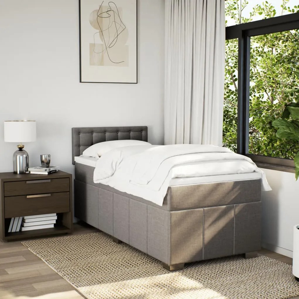 Box spring postel s matrací taupe 100 x 200 cm textil 3289297