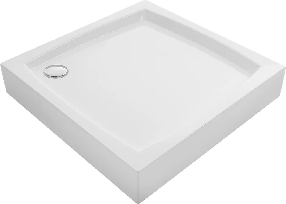 Laveo Desna, čtvercová akrylátová sprchová vanička 80x80x16 cm, bílá, LAV-JBD_686K