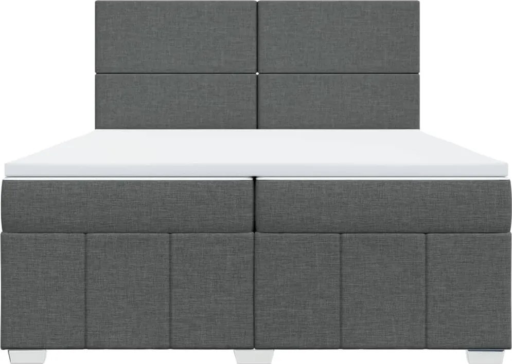 Box spring postel s matrací tmavě šedá 200x200 cm textil 3291769