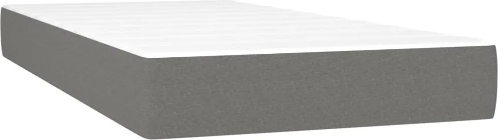 Box spring postel s matrací a LED tmavě šedá 90x200 cm textil 3139006