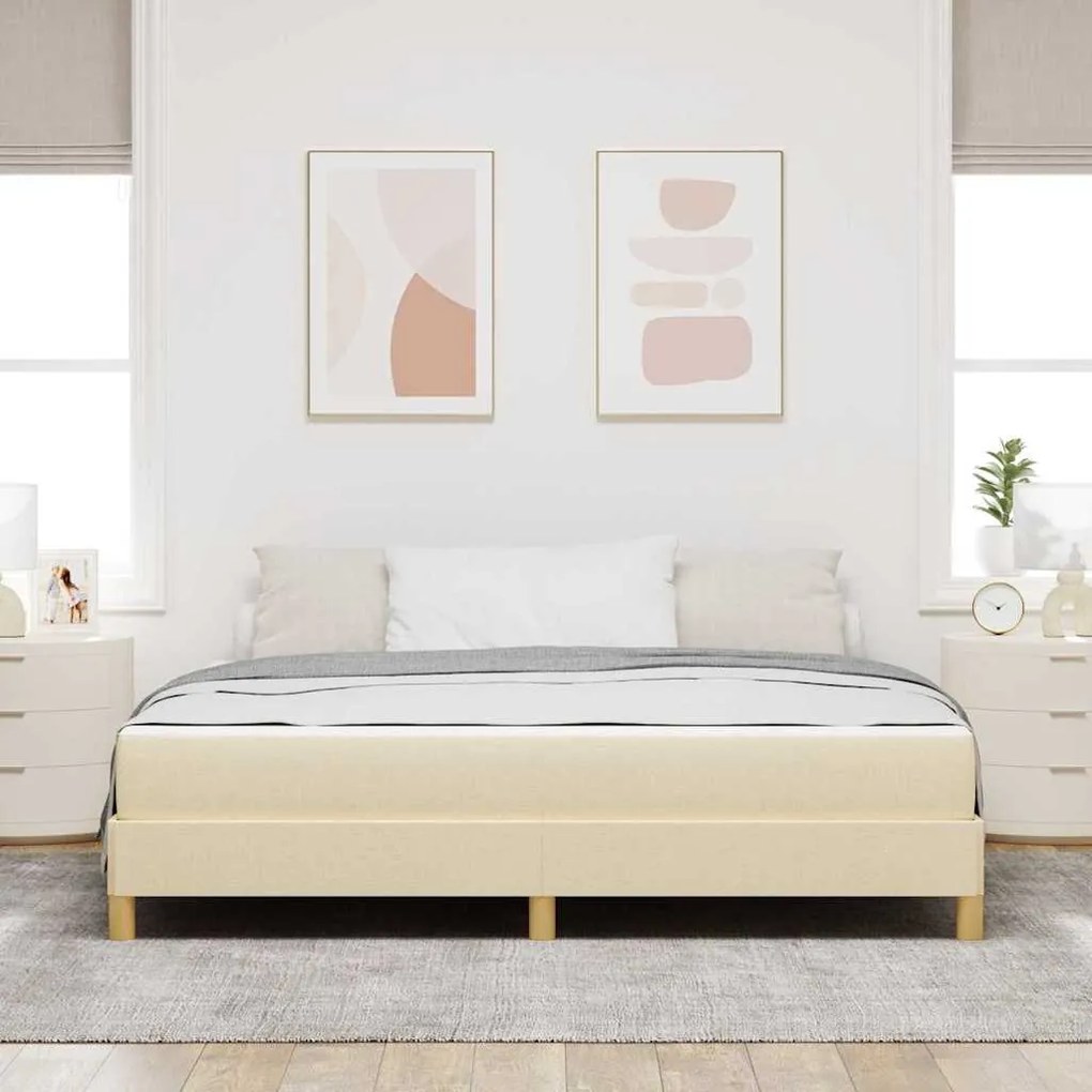 Postel s boxspringem s matrací Krémová 180 x 200 cm textil 3398589