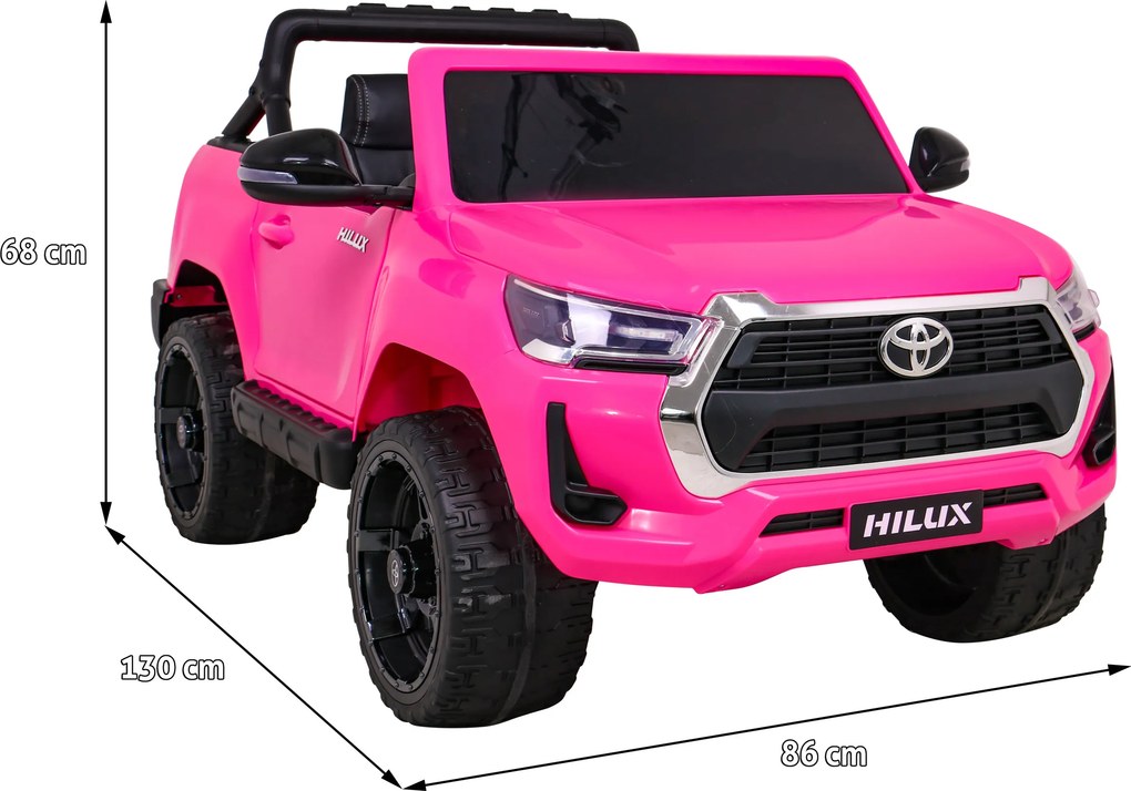 Ramiz Elektrické auto Toyota Hilux pro děti růžové + pohon 4x4 + dálkové ovládání